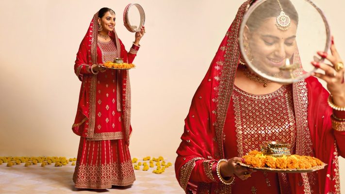 Unlock Elegance: Latest Red Saree Styles for a Traditional Karwa Chauth ...