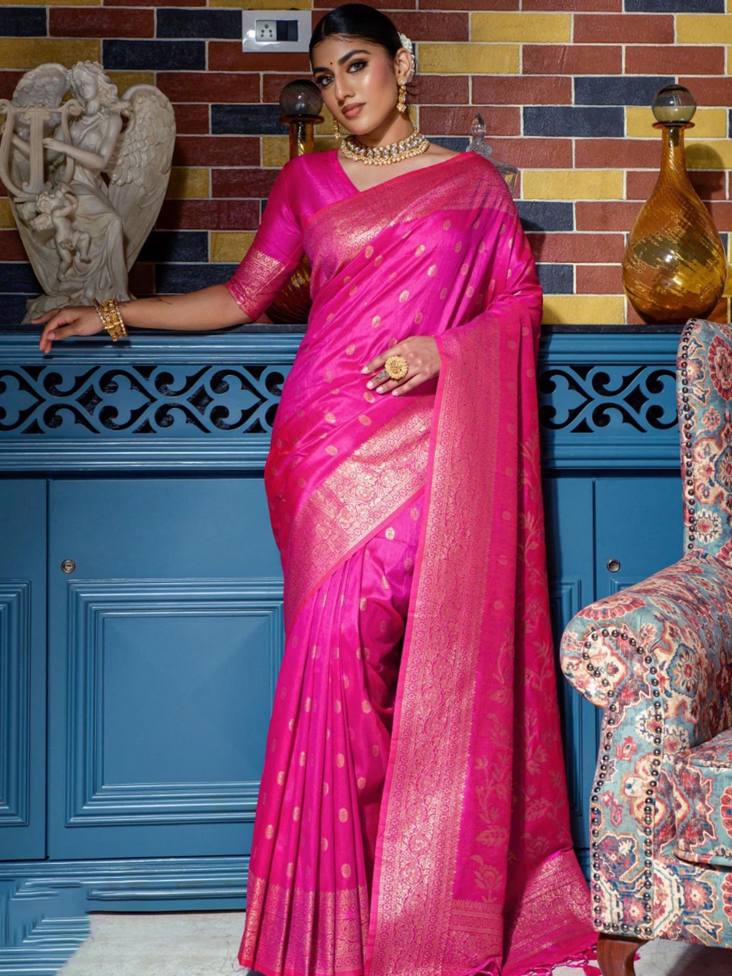 Dazzling Pink Banarasi Saree: Timeless Elegance and How to Own It! - Sanskriti Cuttack